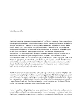 Patient confidentiality | DOCX