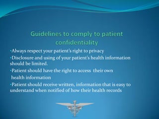 Patient confidentiality 2 | PPT