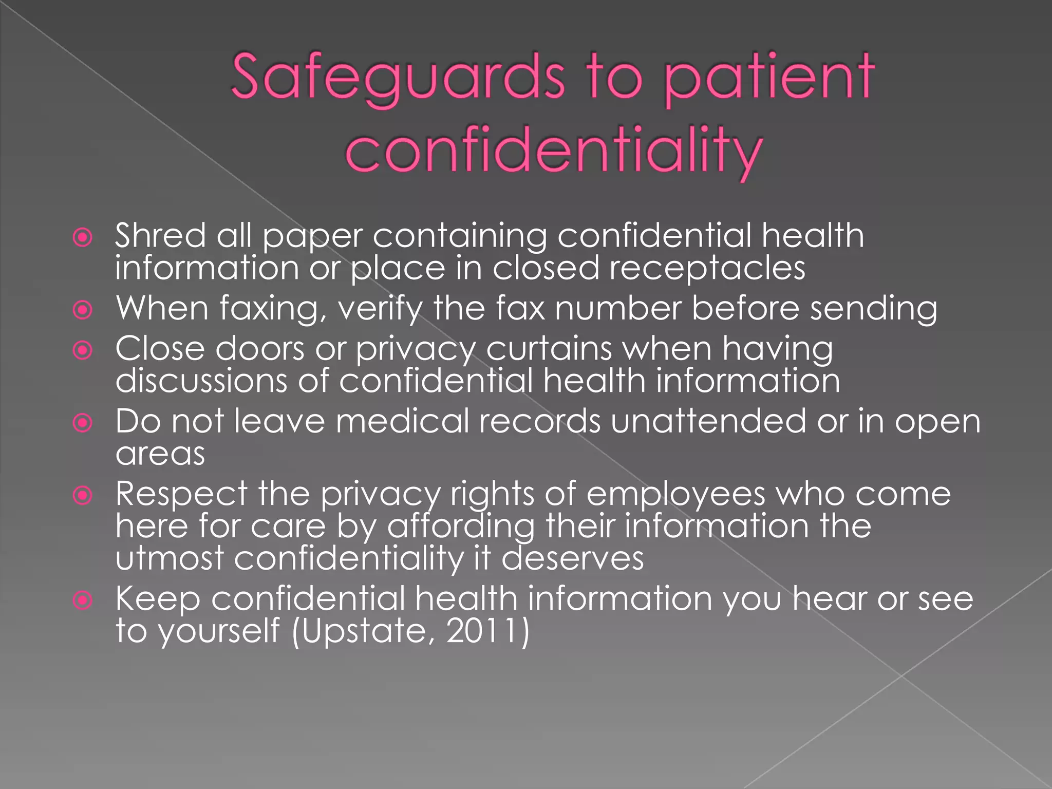 Patient confidentiality 9.26.13