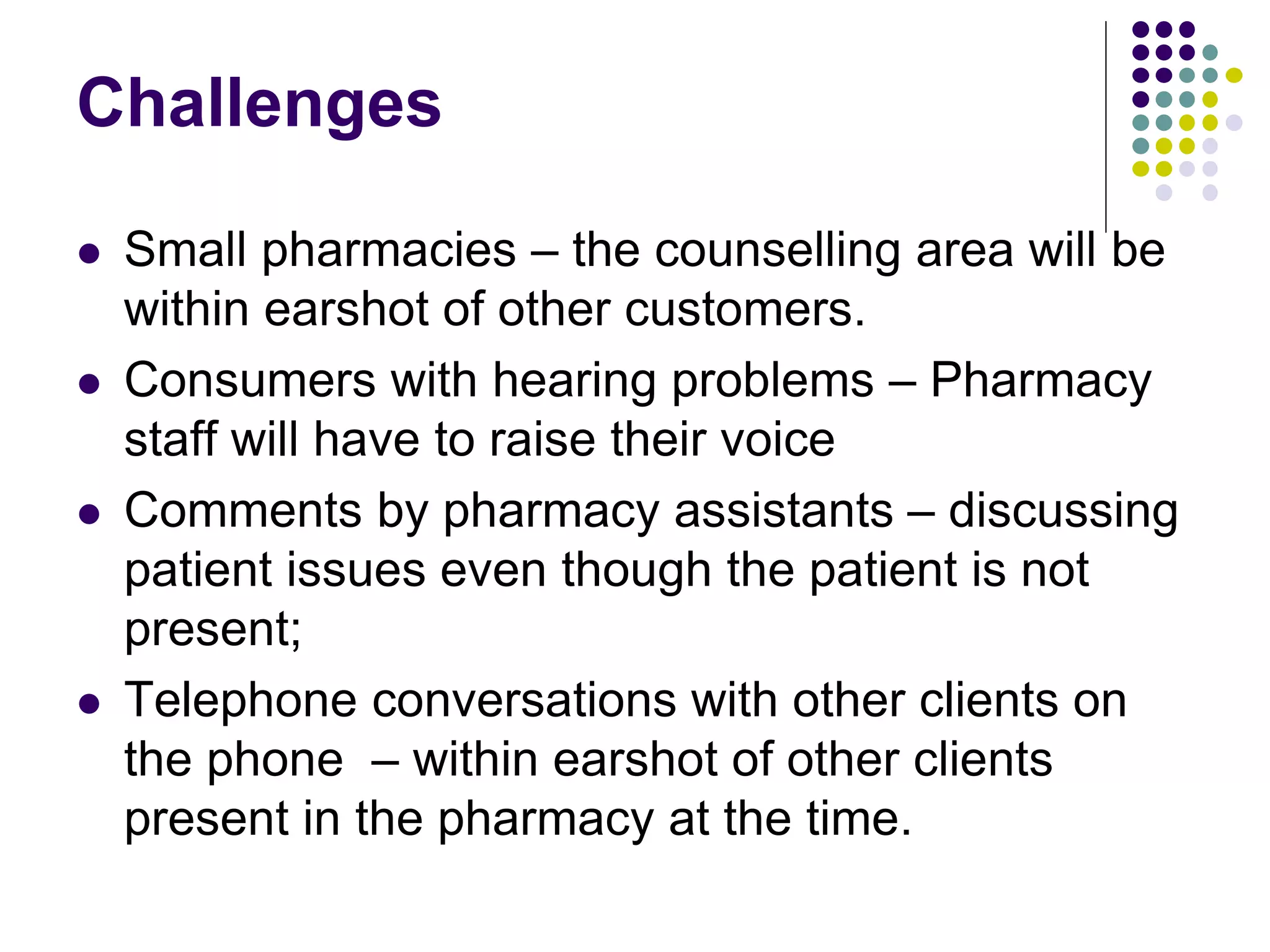 Patient confidentiality and privacy in pharmacies | PPT