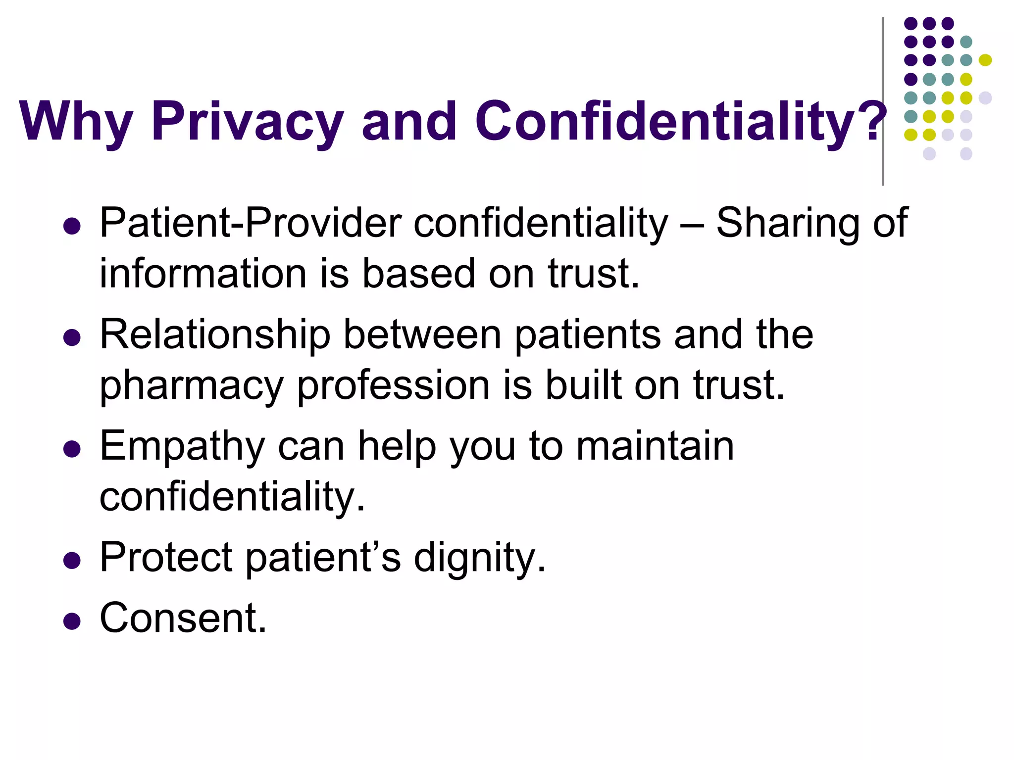 Patient confidentiality and privacy in pharmacies | PPT