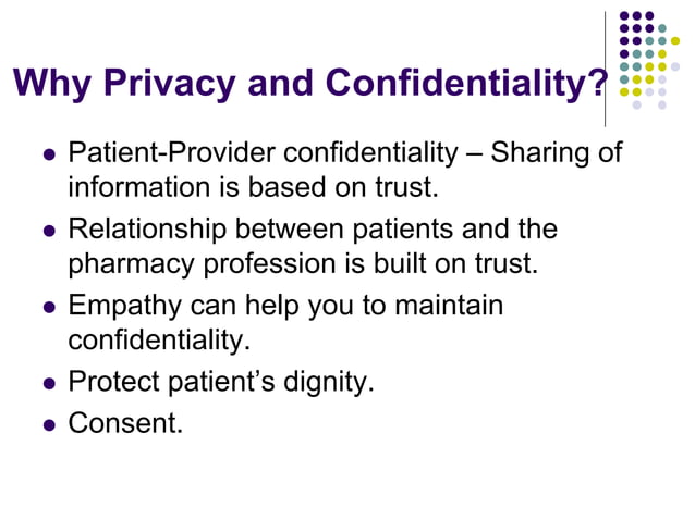 Patient confidentiality and privacy in pharmacies | PPT