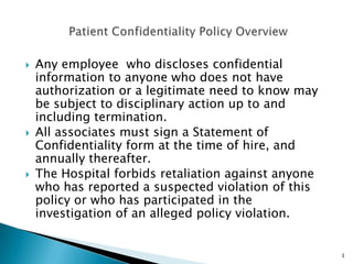 Patient confidentiality awareness training | PPT