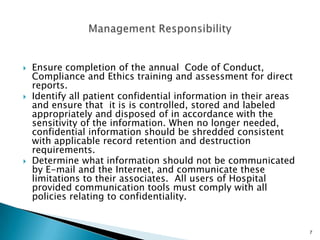 Patient confidentiality awareness training | PPT