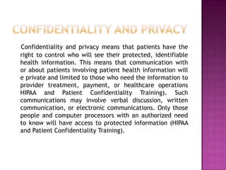 Patient confidentiality training | PPT