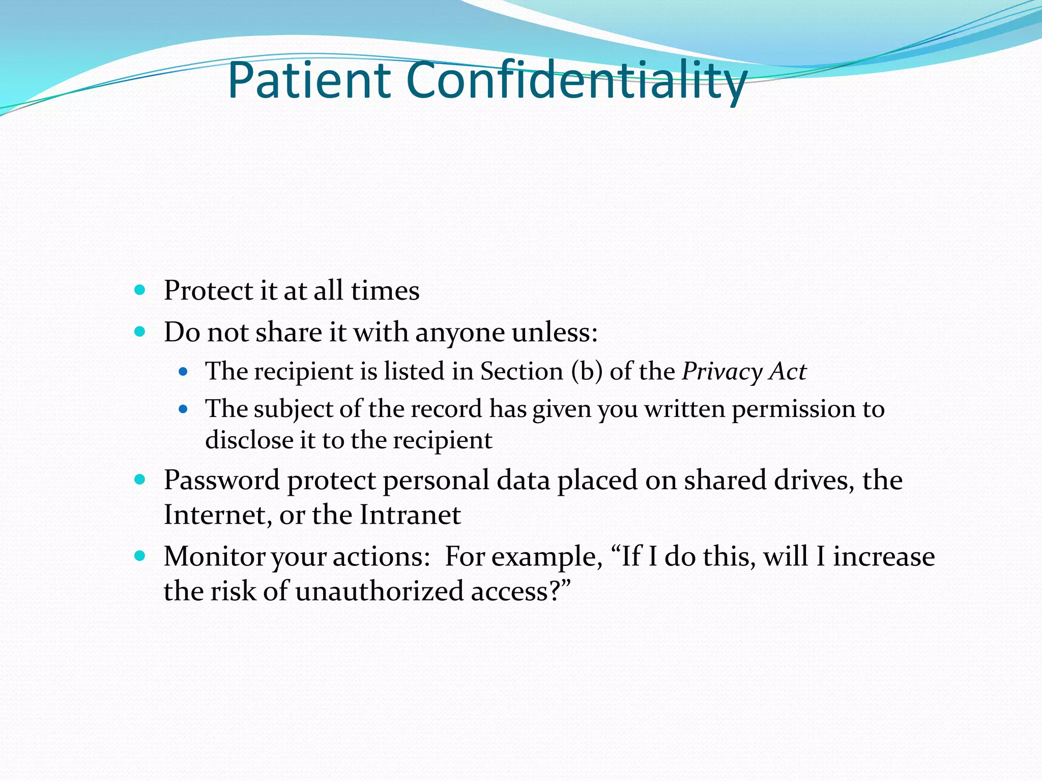 Patient confidentiality training | PPTX