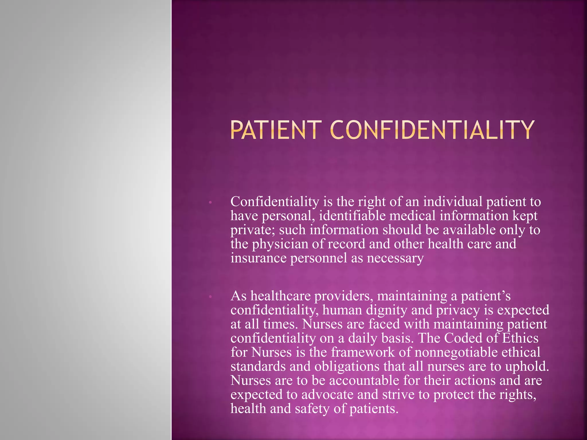 Patient confidentiality training | PPTX