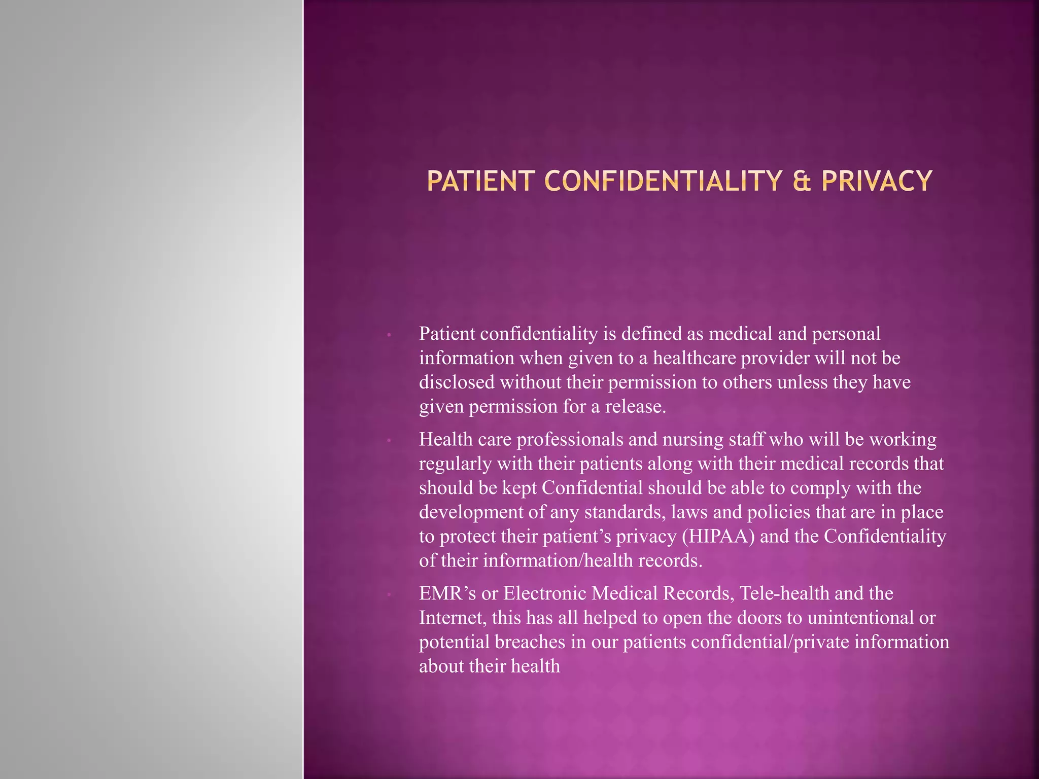Patient confidentiality training | PPTX