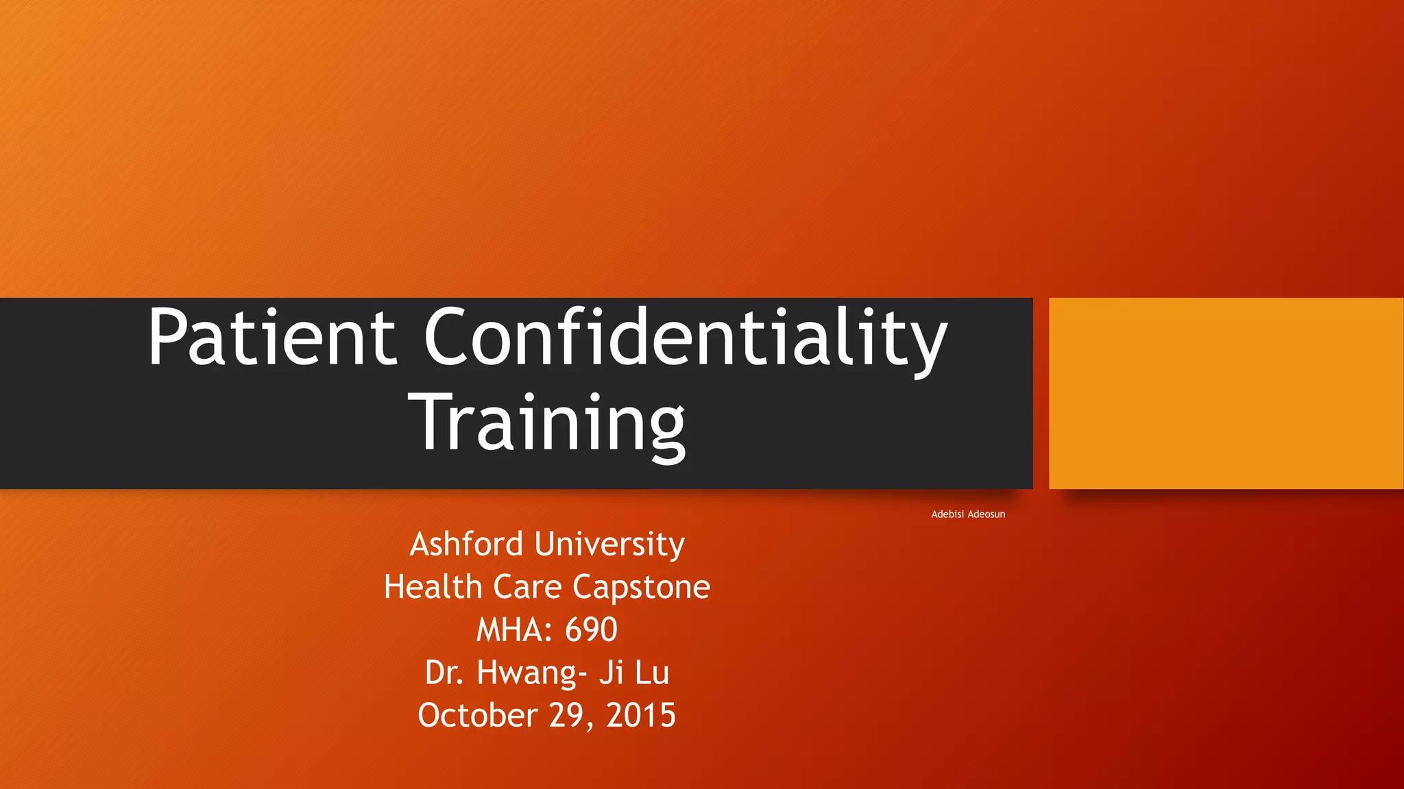 Patient confidentiality training | PPT