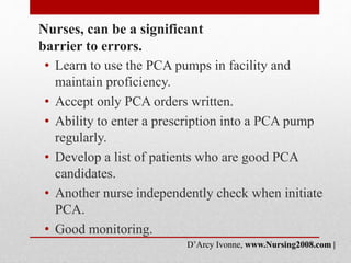 Patient controlled analgesia(pca) | PPTX