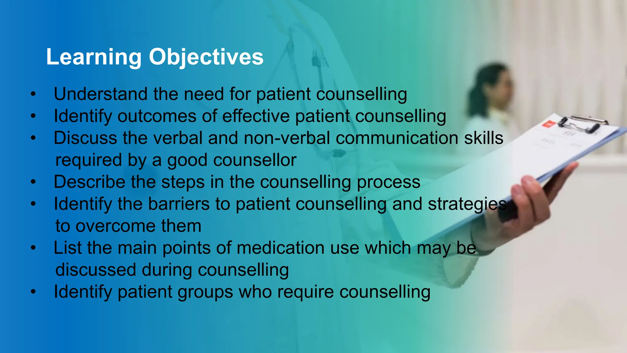 PATIENT COUNSELLING AND COMMUNICATION SKILLS | PPTX