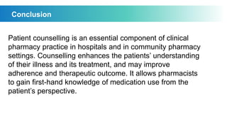PATIENT COUNSELLING AND COMMUNICATION SKILLS | PPTX