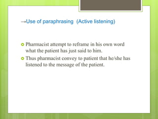Patient counselling ,steps of patient ppunseling,communication skill in ...