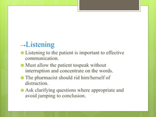 Patient counselling ,steps of patient ppunseling,communication skill in ...