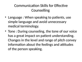 PATIENT COUNSELLING. definition and steps pptx | PPTX