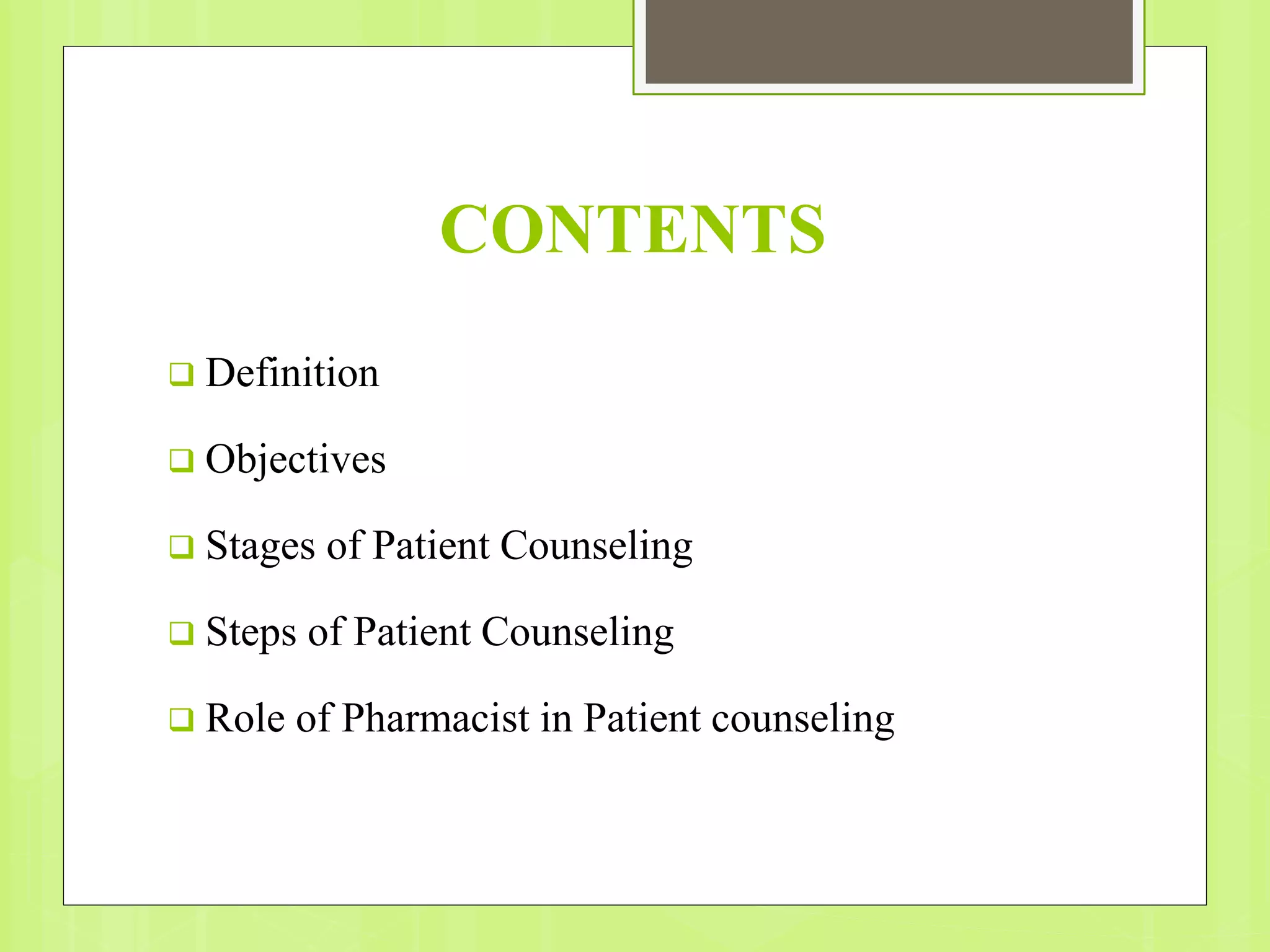 Patient counselling | PPTX