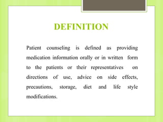 Patient counselling | PPT | Free download