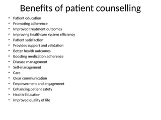 PATIENT COUNSELLING PPT chapter one.pptx