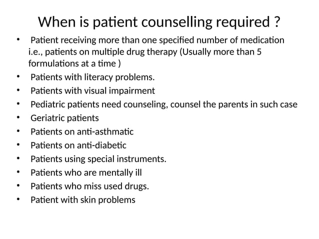 PATIENT COUNSELLING PPT chapter one.pptx