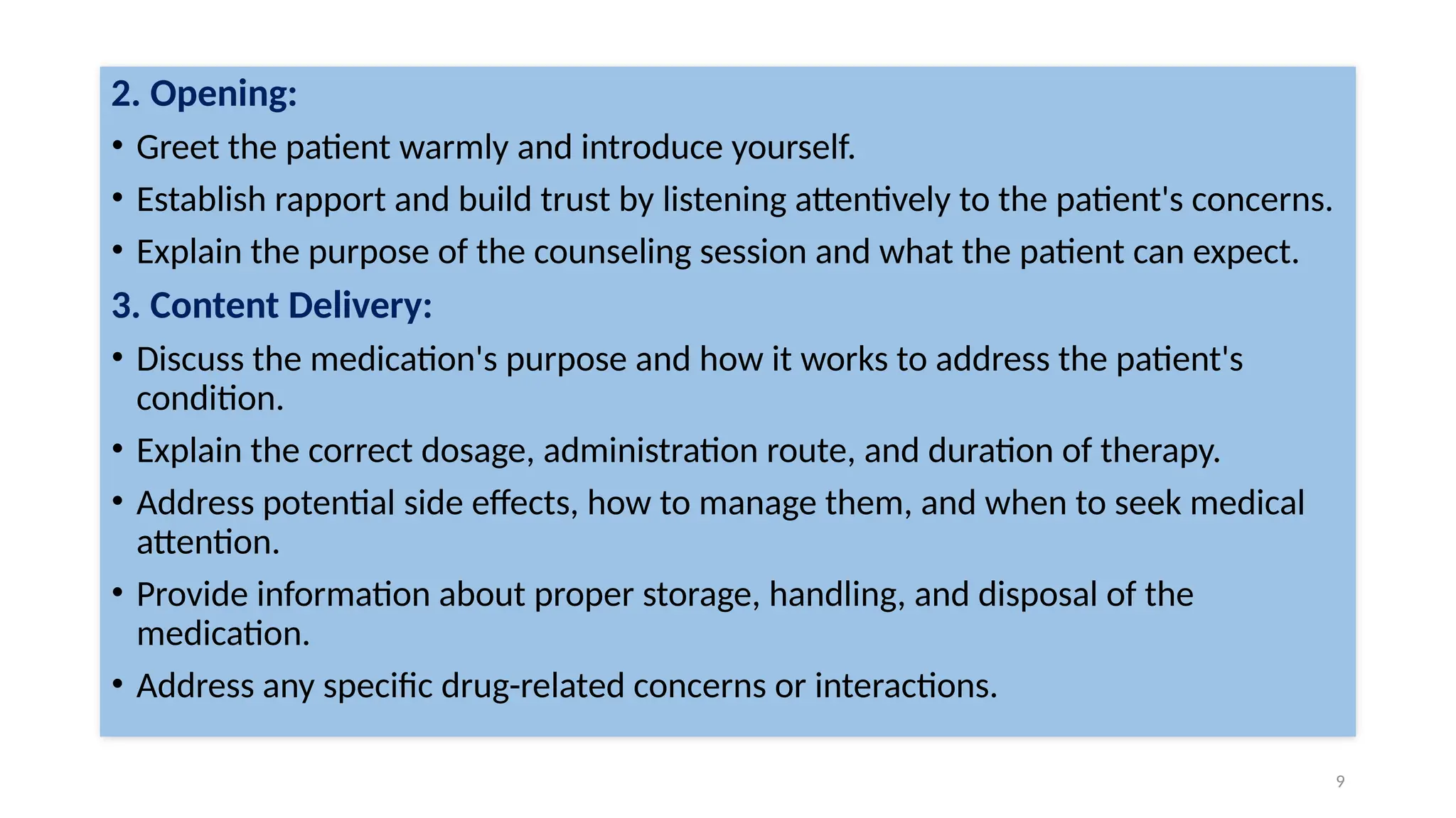 Patient Counselling ppt Notes of Community Pharmacy | PPTX