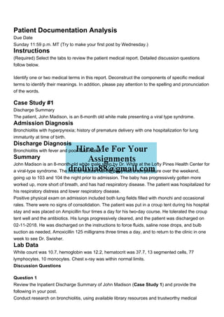 Patient Documentation Analysis Due Date Sunday 1159 pm MT.pdf