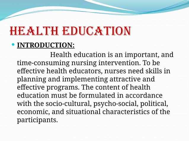 patient education.//health education.ppt