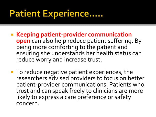 Patient Experience | PPTX | Healthcare Industry | Industries
