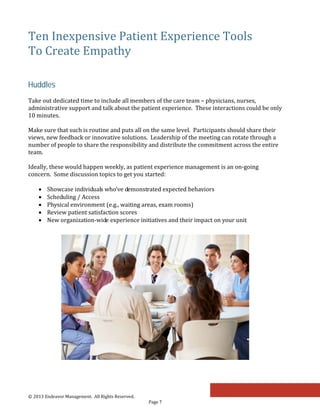 Patient Experience - Inexpensive Tools You Can Use | PDF