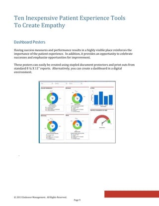 Patient Experience - Inexpensive Tools You Can Use | PDF