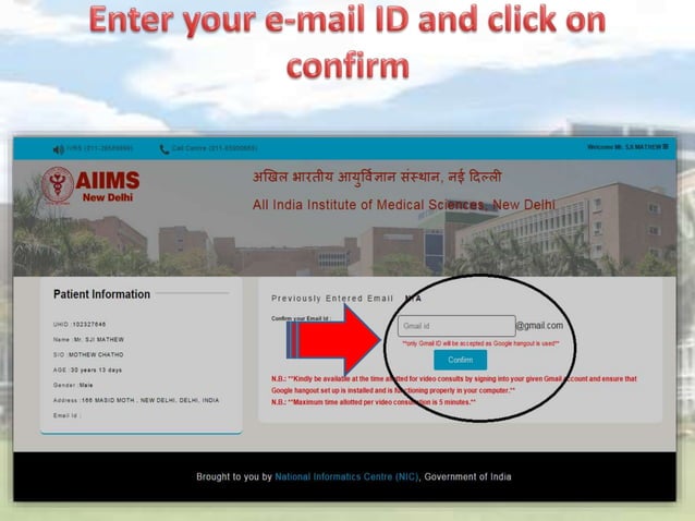 Patient guide for AIIMS video consults | PPTX