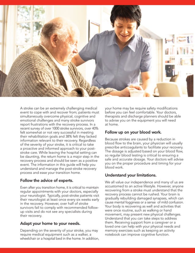 Patient guide for post stroke care | PDF | Brain and Nervous System ...
