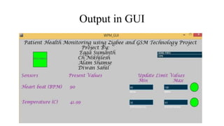 Patient health monitoring using Zigbee and GSM technology | PPTX