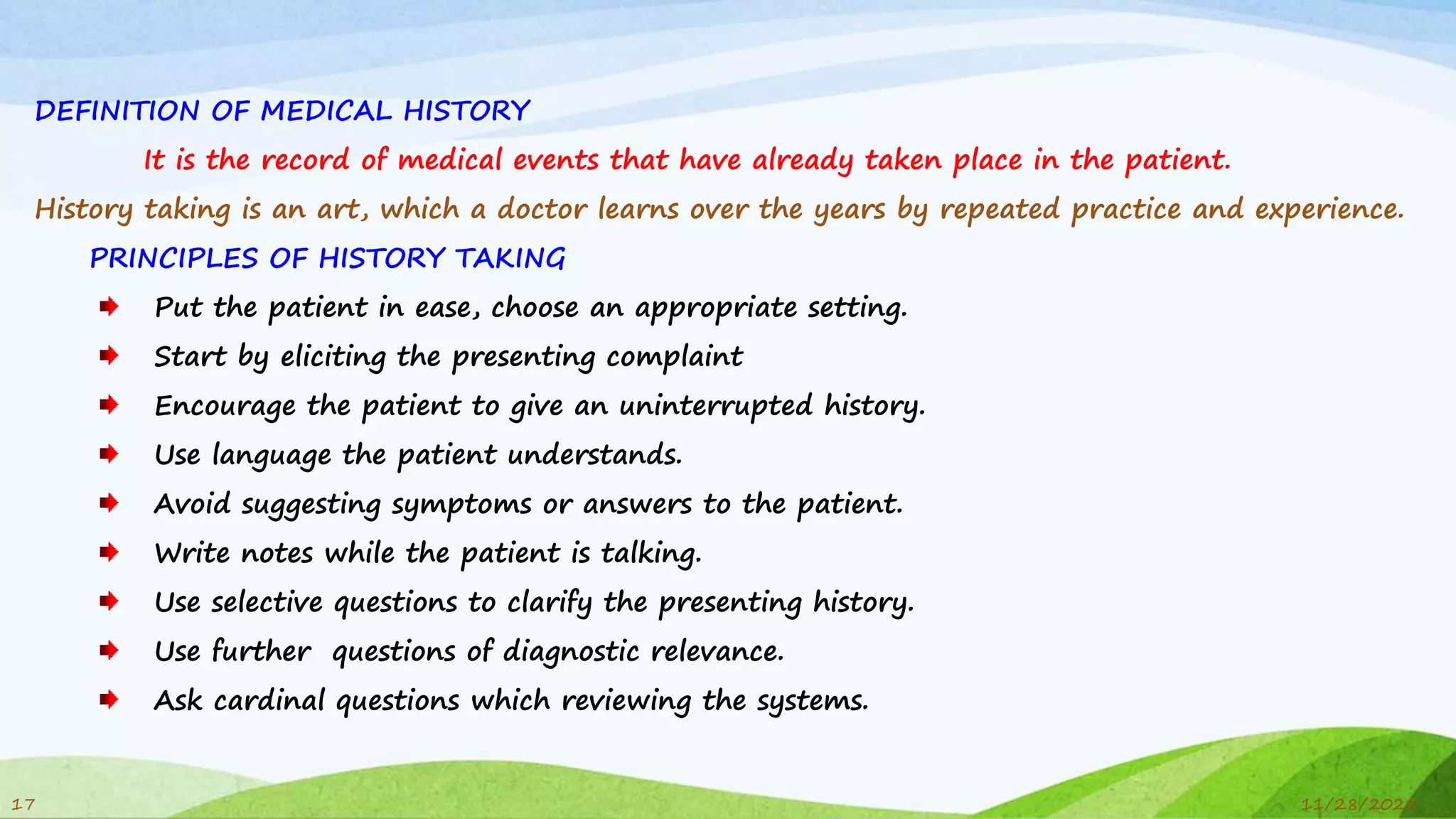 Clinical Method - Patient history taking procedures | PPSX
