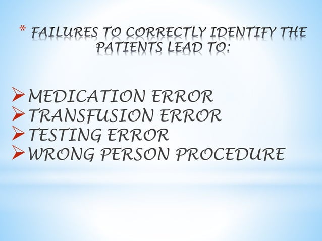 Patient identification | PPTX | Healthcare Industry | Industries