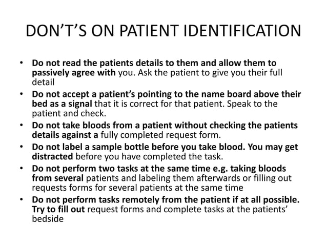 patient identification.pptx | Eldercare | Family and Relationships