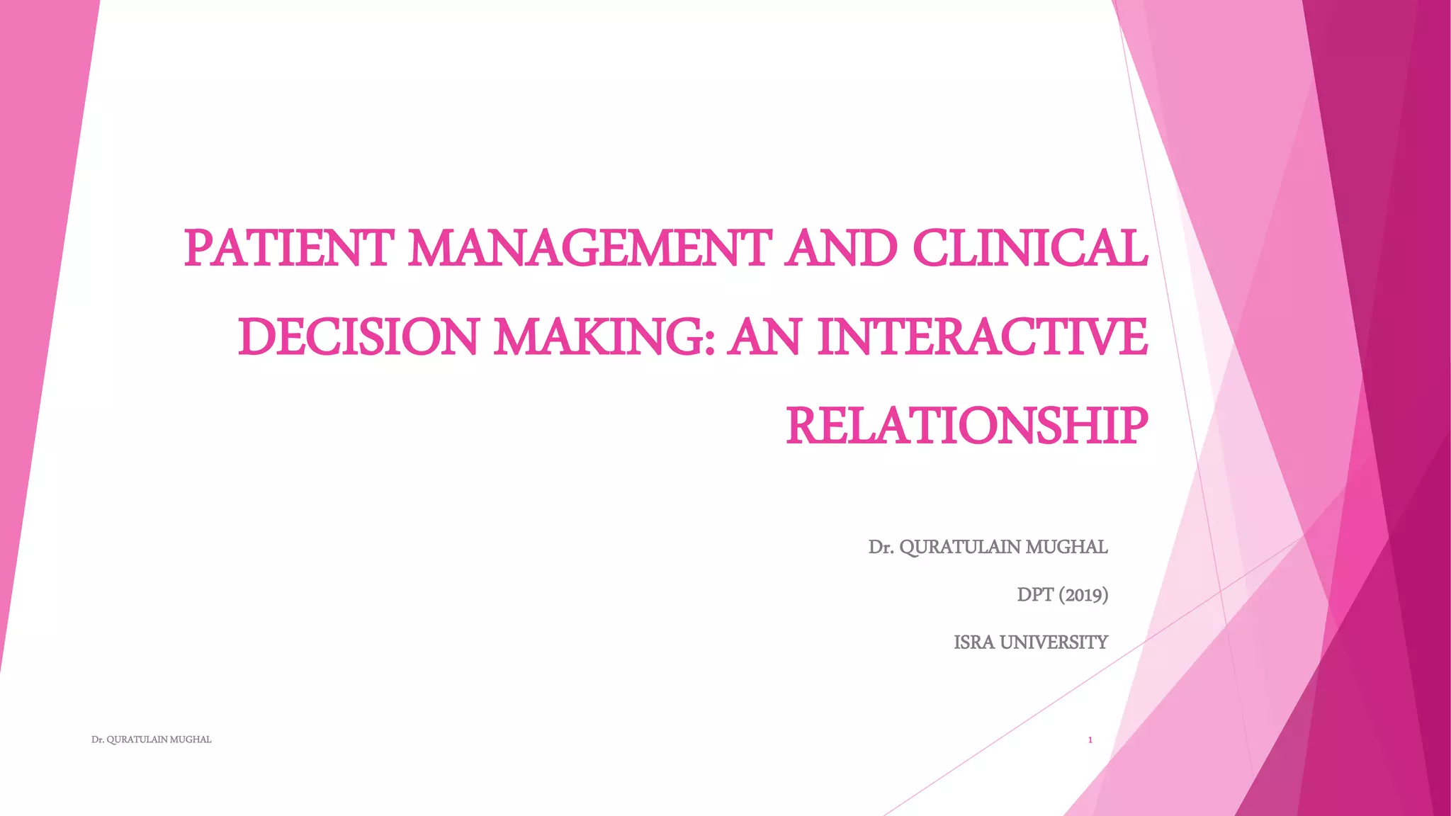 Patient management and clinical decision | PPTX