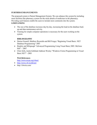 PATIENT MANAGEMENT SYSTEM project | PDF