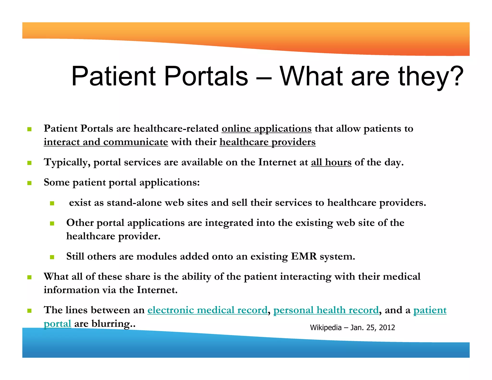 Patient portals and meaningful use | PDF