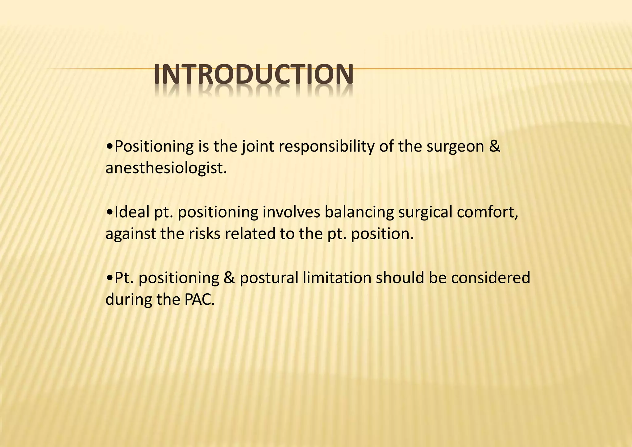 Patient position and anesthesia | PPTX