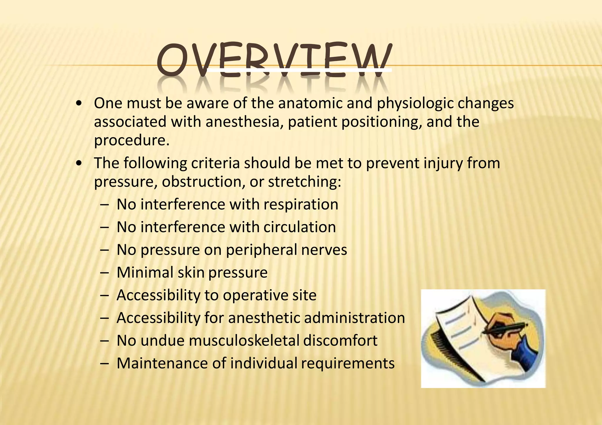 Patient position and anesthesia | PPTX