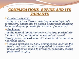Patient positioning and anaesthetic consideration | PPTX