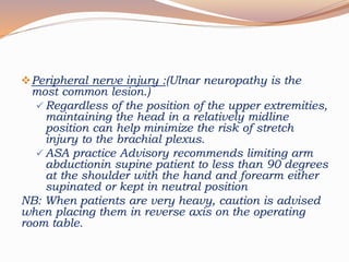 Patient positioning and anaesthetic consideration | PPTX