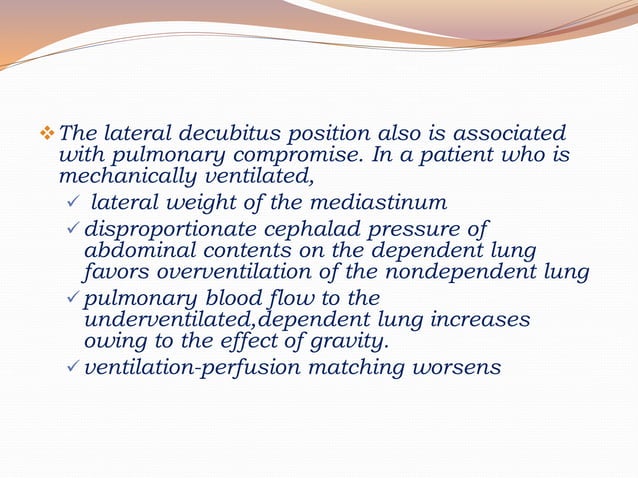 Patient positioning and anaesthetic consideration | PPTX