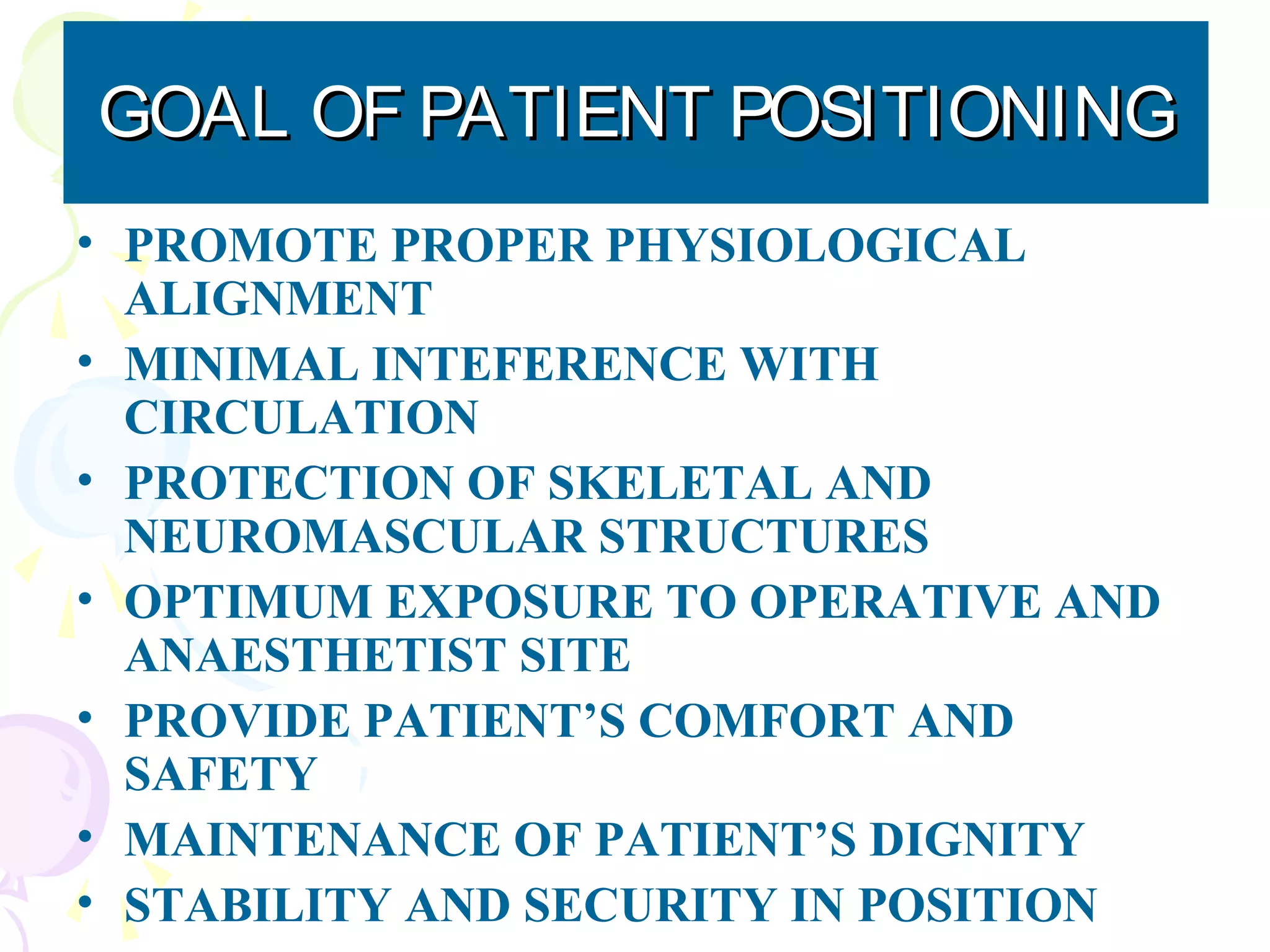 Patient positioning in operating theatre -gihs | PPT