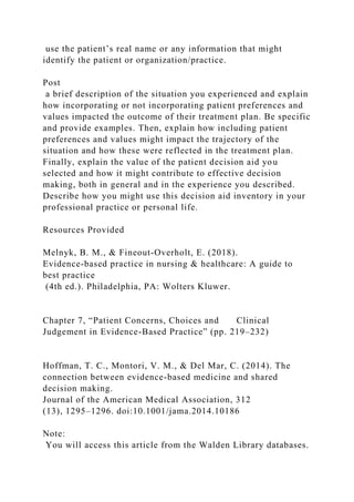 Patient Preferences and Decision MakingChanges in culture an.docx