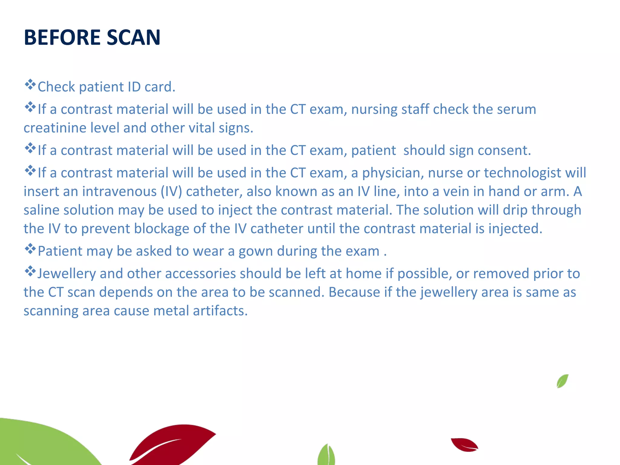 Patient preparation for MRI CT and Nuclear Medicine | PPT