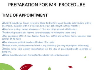 Patient preparation for MRI CT and Nuclear Medicine | PPT