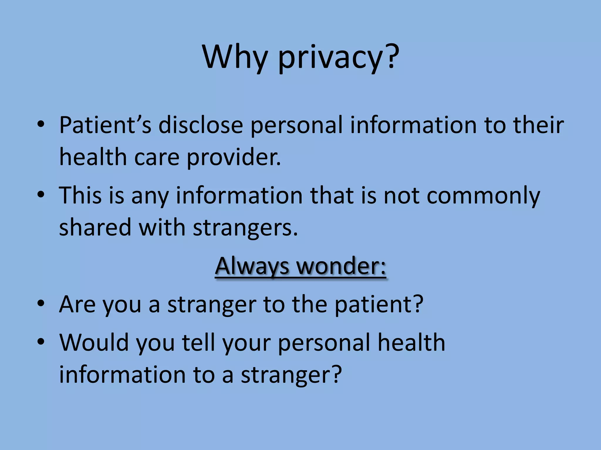 Patient privacy and confidentiality | PPTX