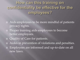 Patient privacy and confidentiality training | PPTX