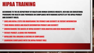 Patient Privacy Training | PPTX | Health Insurance | Insurance
